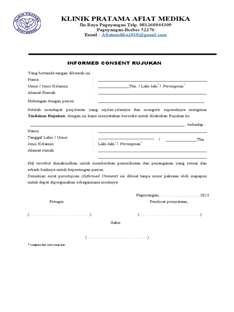 Informed Consent Rujukan | PDF
