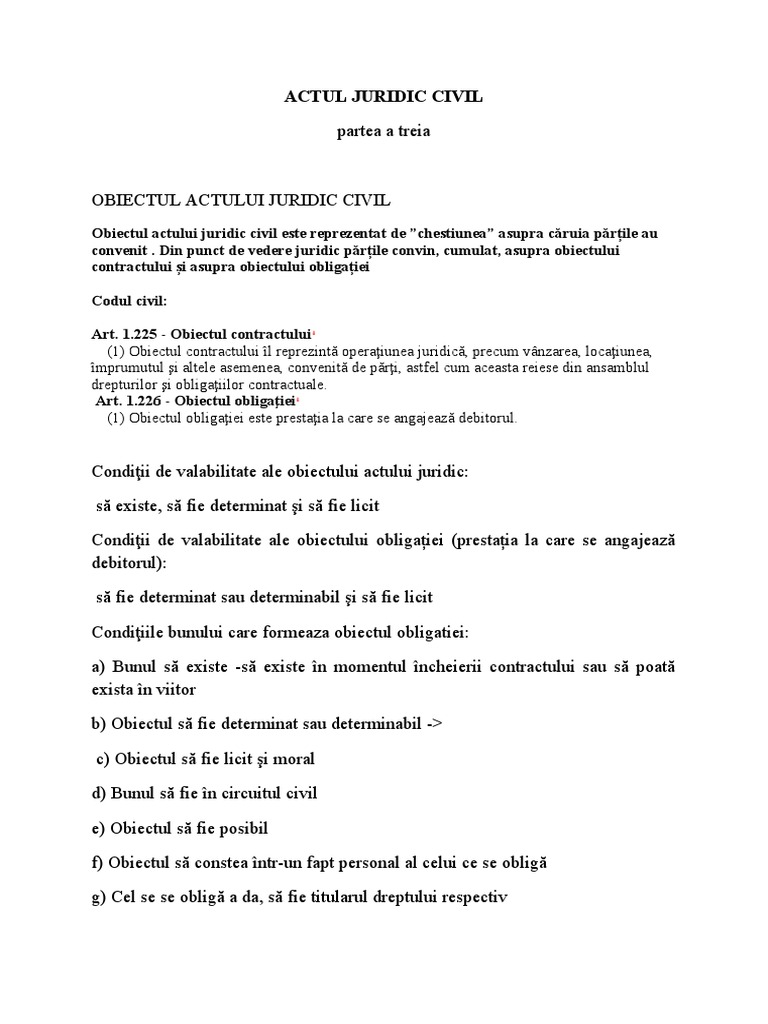 Actul Juridic Civil | PDF