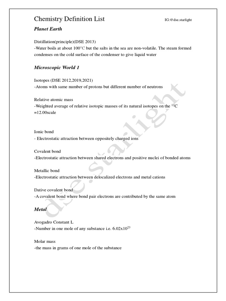 Chem Definition | PDF | Chemical Bond | Chemical Reactions