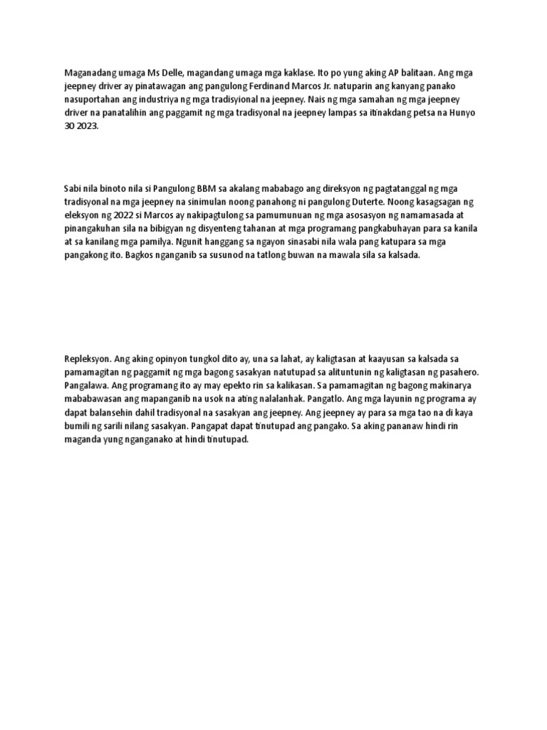 AP Balitaan 4th QRT | PDF