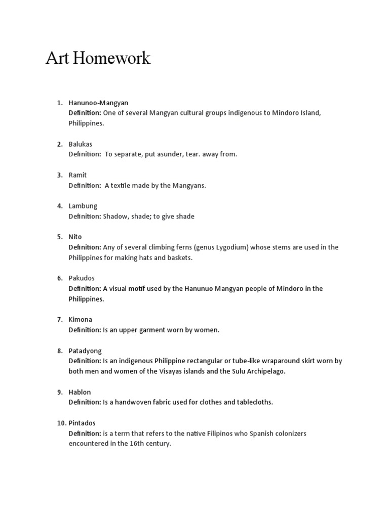 Art Homework | PDF