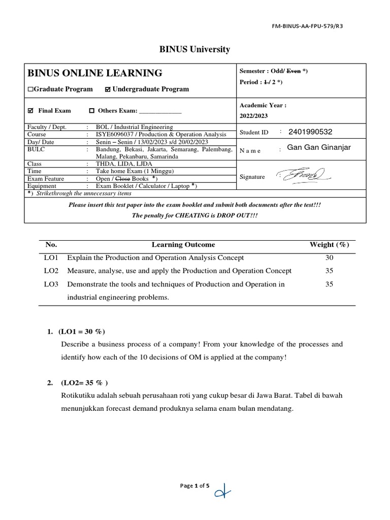 Binus Online Learning | PDF