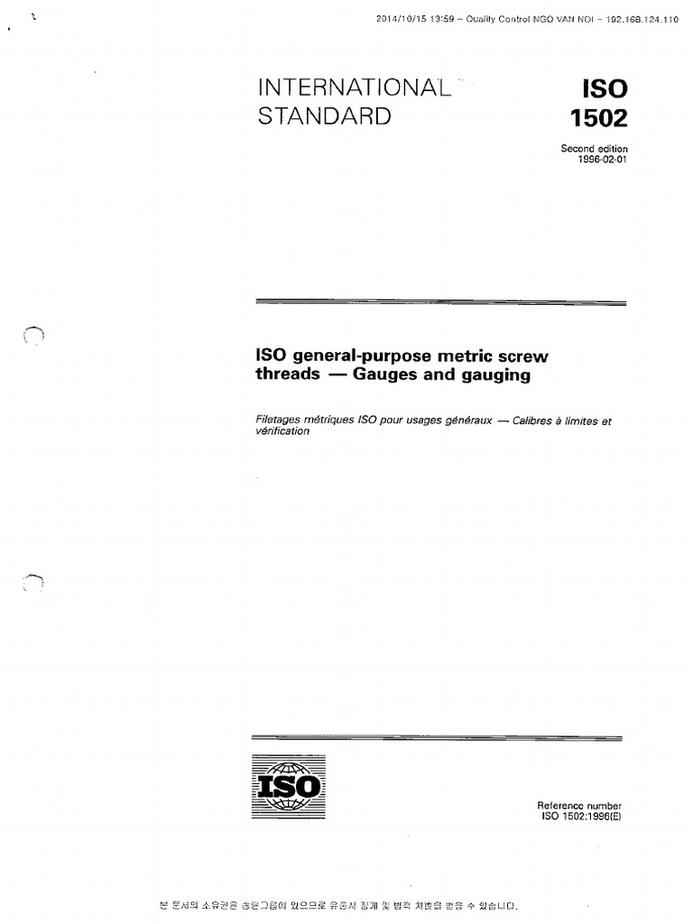 ISO 1502 - GAUGES and GAUGING | PDF