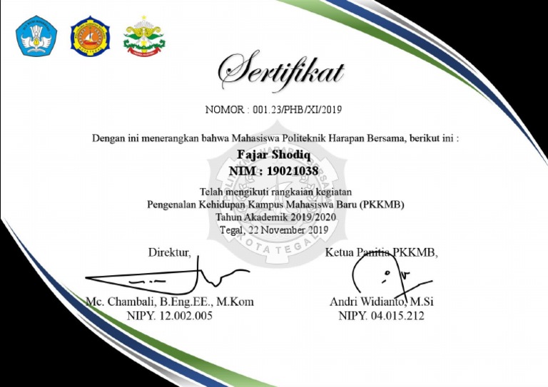 Sertifikat PKMB | PDF