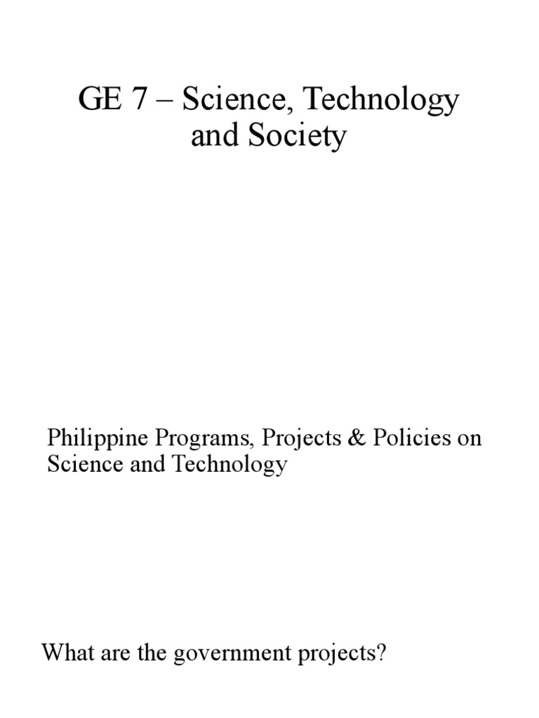 GE 7 - Science, Technology and Society | PDF