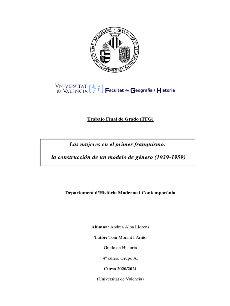 TFG - Construcción Modelo de Feminidad | PDF | Mujer | España