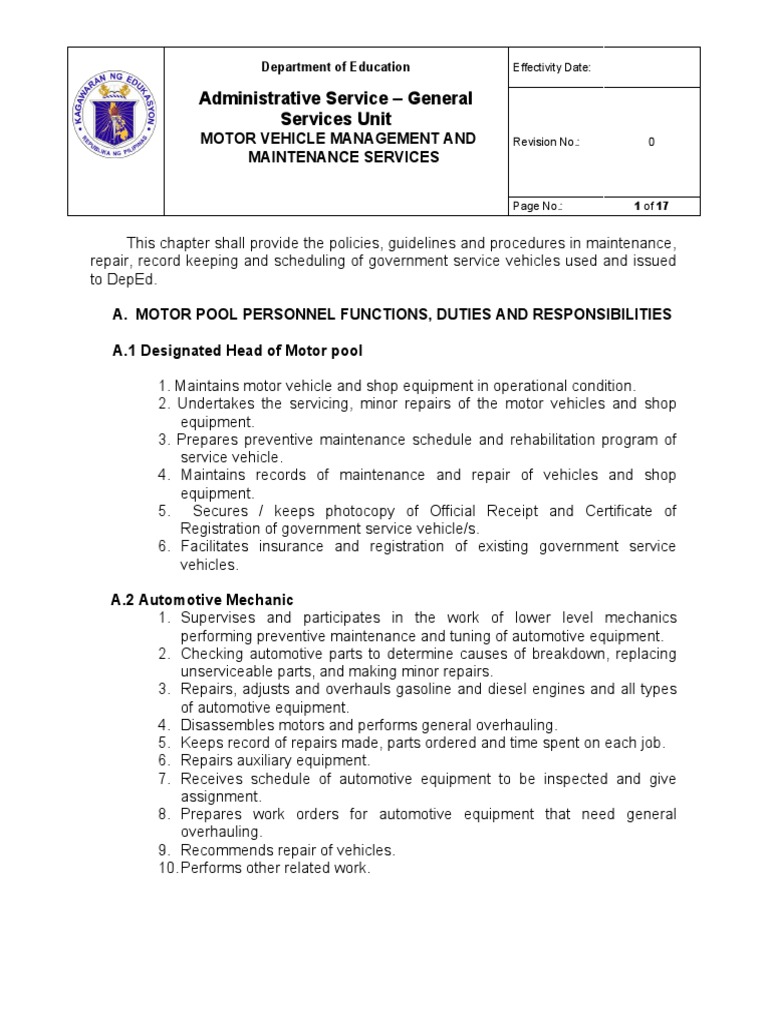 DepEd Vehicle Management Guide | PDF | Traffic Collision | Traffic
