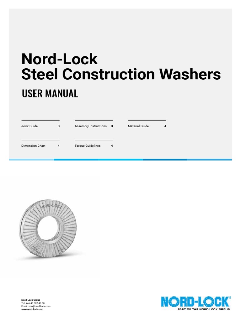 Nord Lock Steel Construction Washers User Manual | PDF | Screw | Washer ...