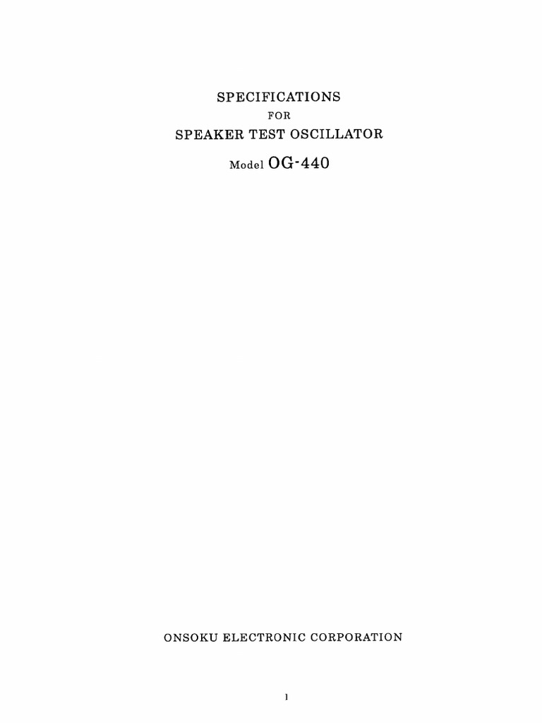 ONSOKU OG-440 Service Manual | PDF