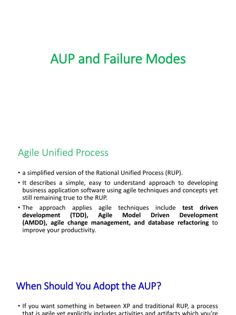 AUP and Failure Modes | PDF | Agile Software Development | Business