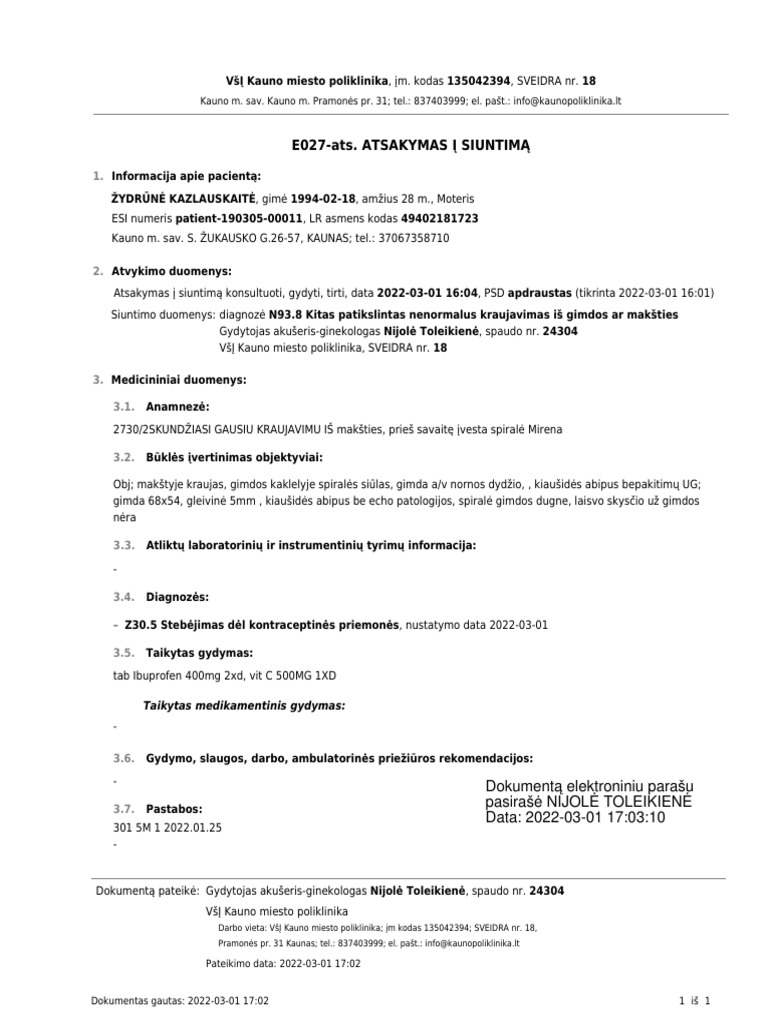 E027-Ats. Atsakymas Į Siuntimą | PDF