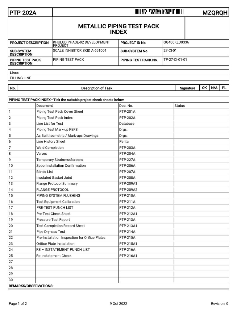 Tp-27-Ci-01-01 - Ptp-202a | PDF | Pipe (Fluid Conveyance) | Industrial ...