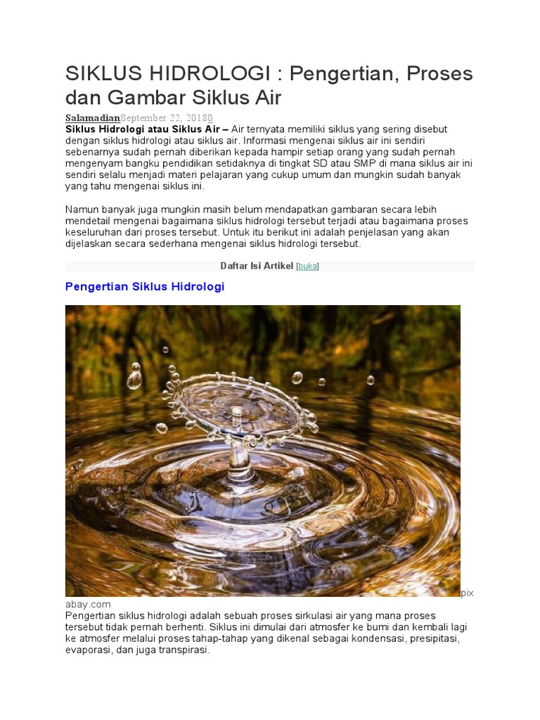 Siklus Hidrologi | PDF