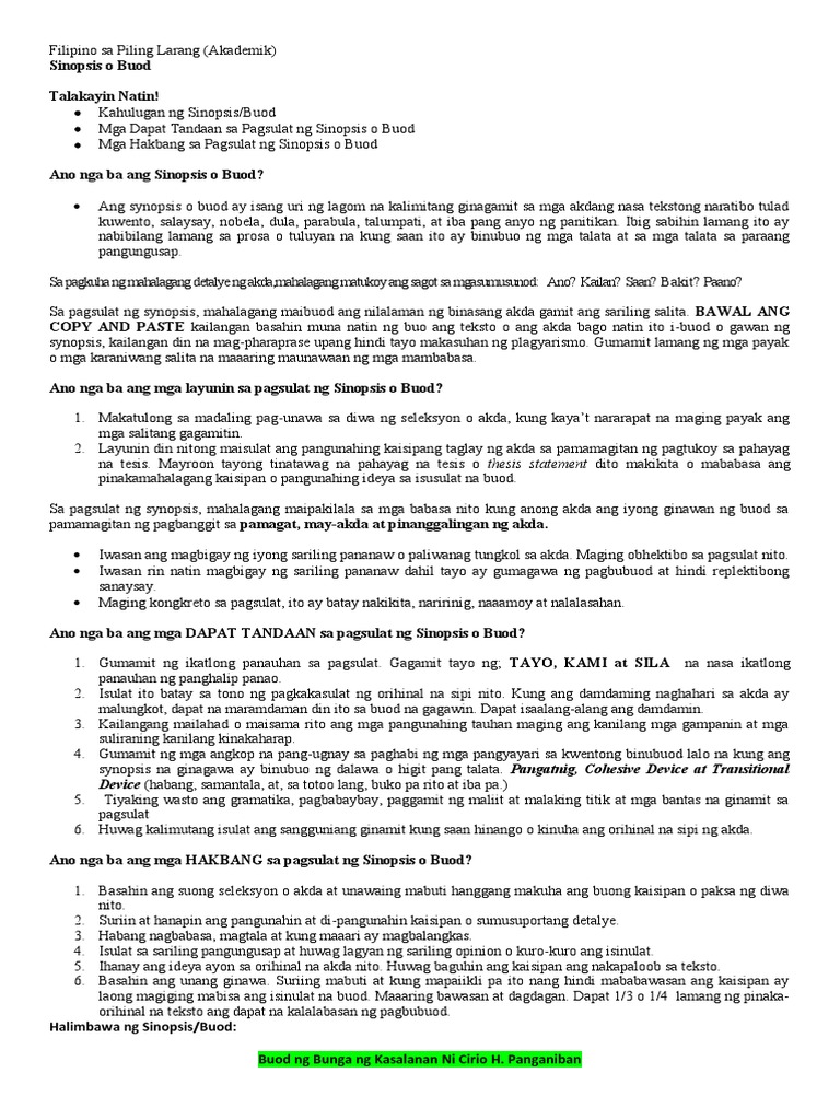 Akademik Sinopsis o Buod | PDF