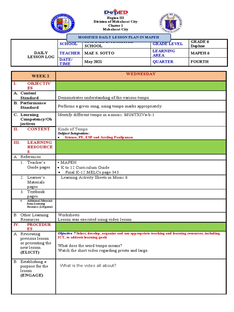 Modified DLP 2ND | PDF | Tempo | Learning