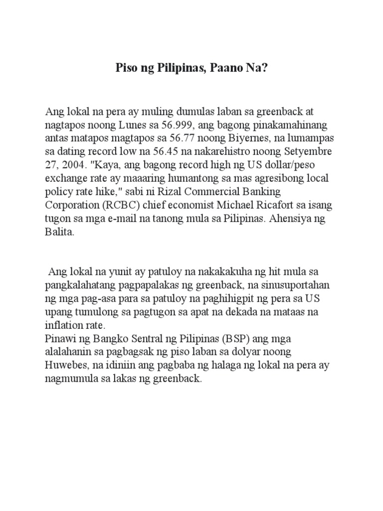 Piso NG Pilipinas | PDF