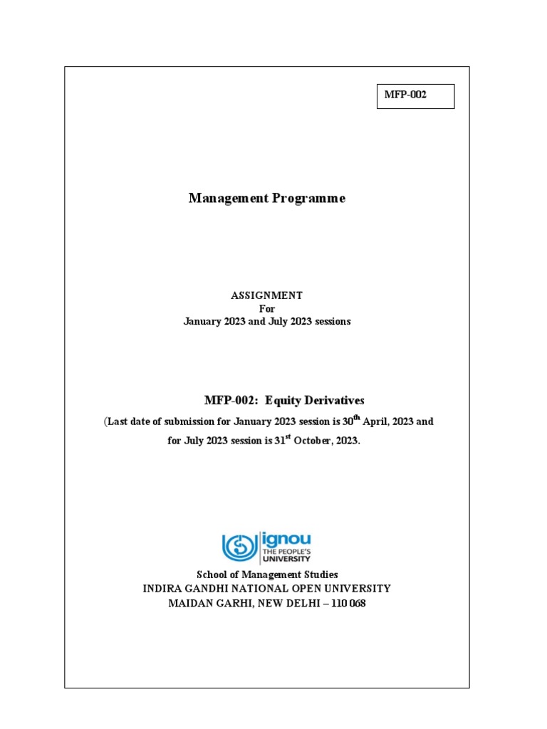 Equity Derivatives Assignment Guide | PDF