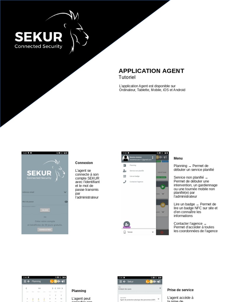 Tutoriel de l'application SEKUR Agent | PDF | Android (Système d ...