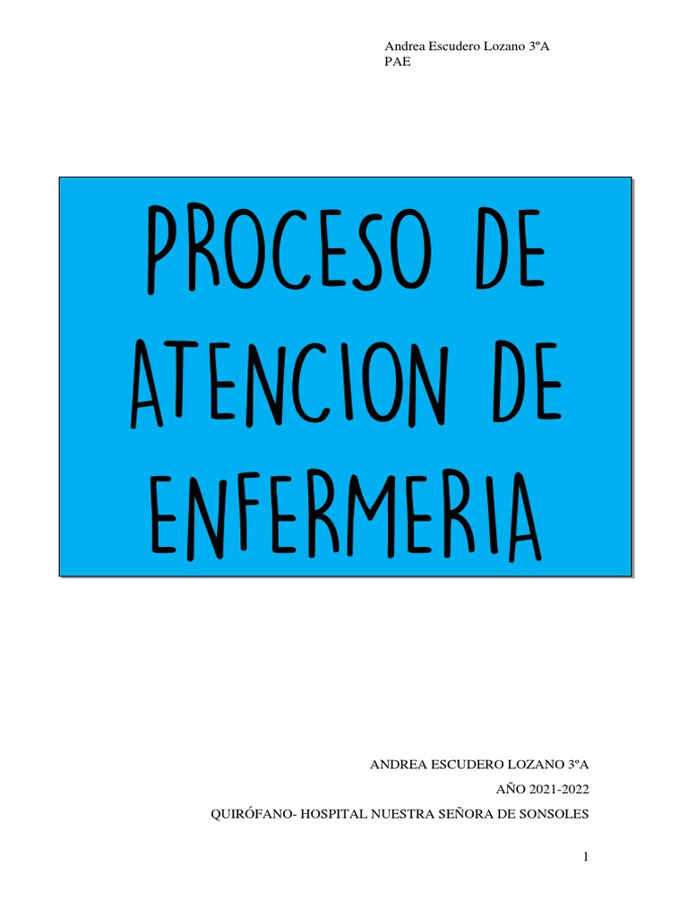 Pae Enfermeria | PDF | Agua | Deshidración