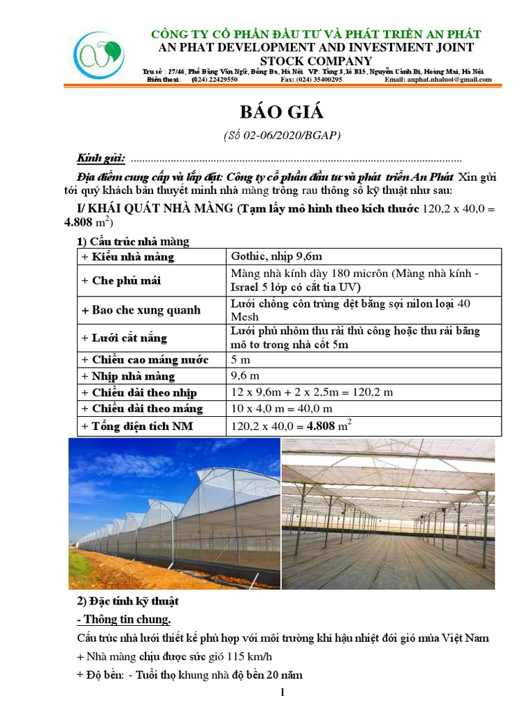 Báo Giá Nha Luoi An Phat | PDF
