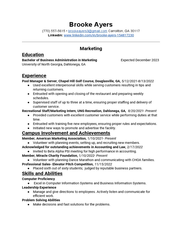 Brooke Ayers Resume | PDF