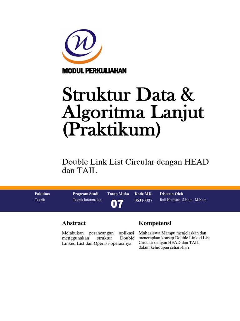 STRUKTUR DATA DAN ALGORITMA LANJUT | PDF
