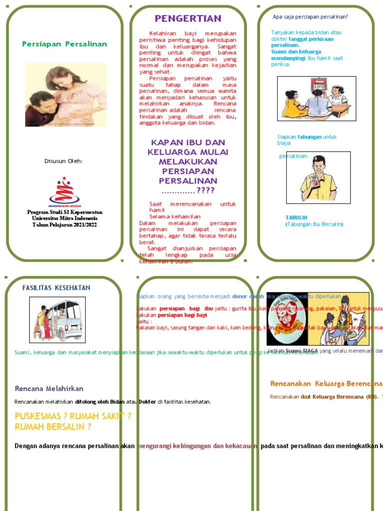 Leaflet Persiapan Persalinan | PDF