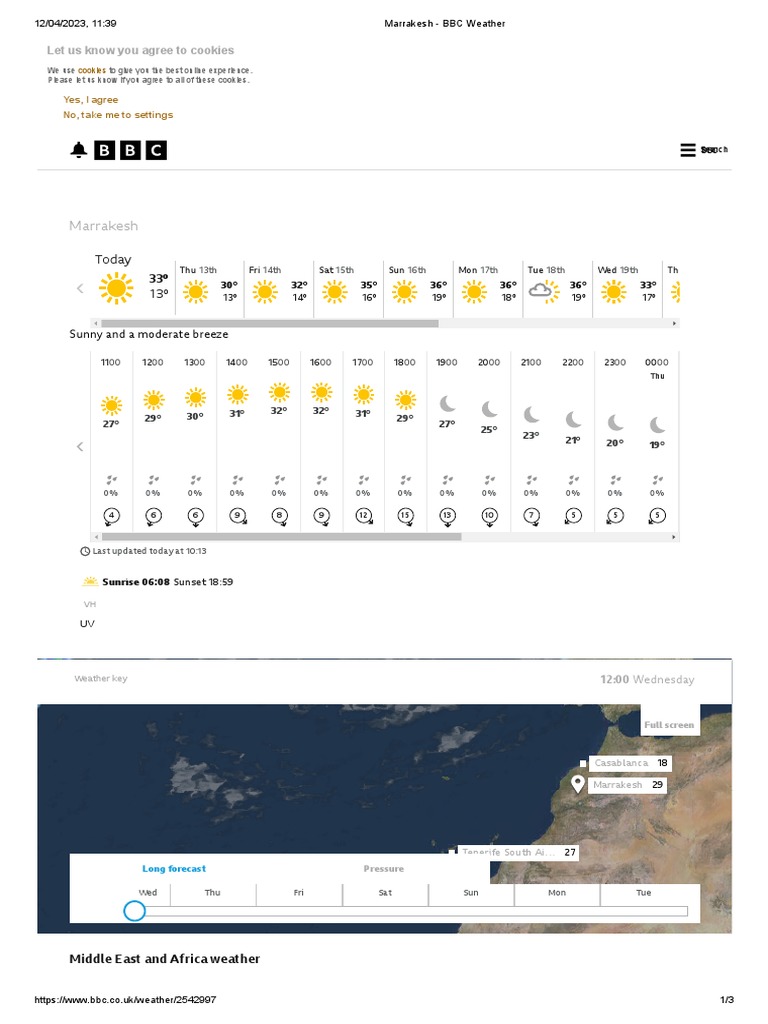Marrakesh - BBC Weather | PDF | Weather | Bbc