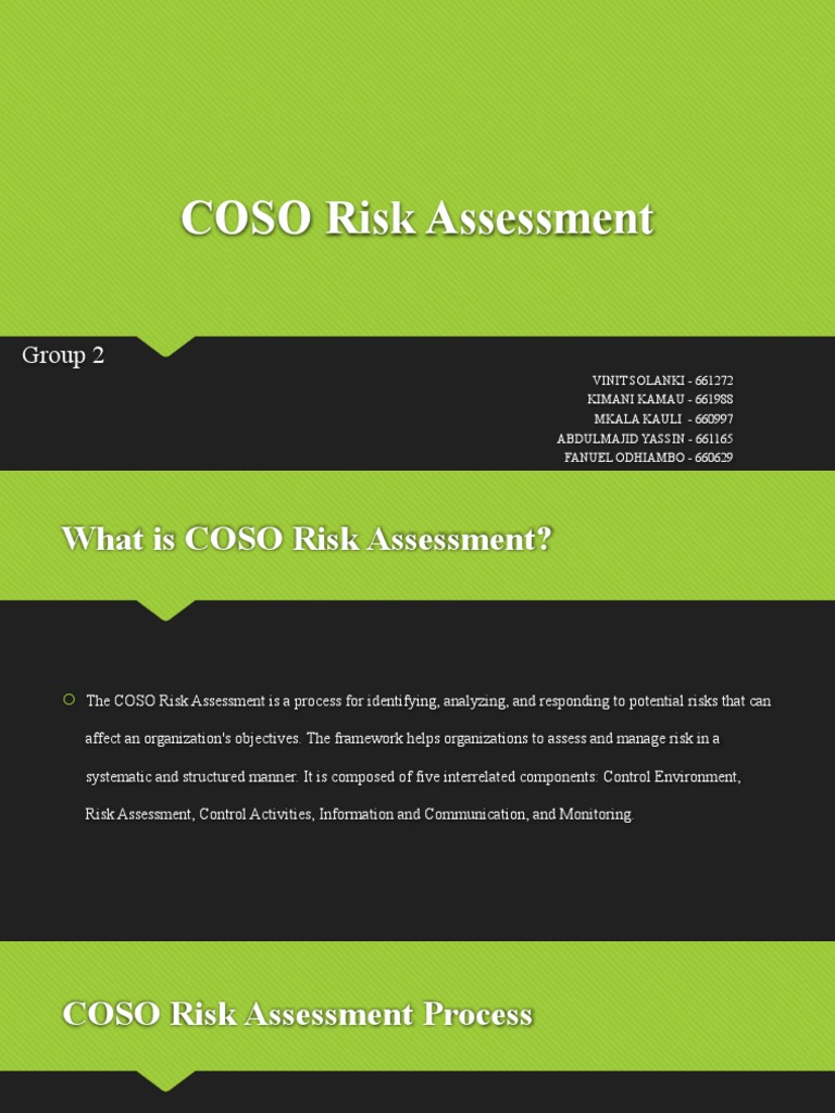 COSO Risk Assessment | PDF