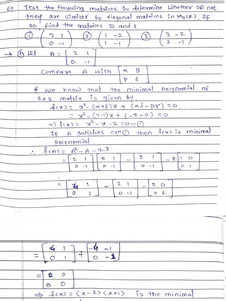 Nil Examples On Similar and Diagonal Matrices | PDF