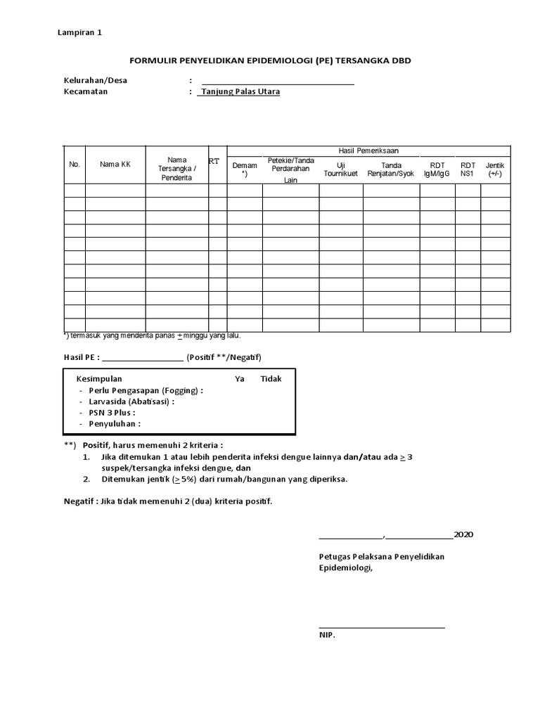 Formulir Pe DBD | PDF