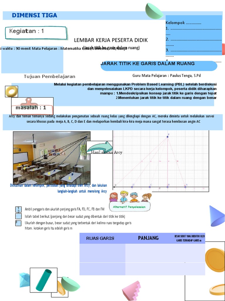 LKPD Jarak Titik Ke Bidang Dalam Ruang | PDF