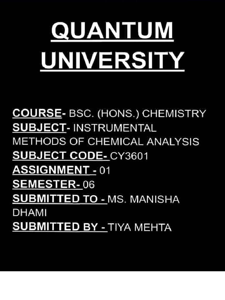 Instrumental Analysis in Chemistry | PDF | Chemistry | Physical Sciences