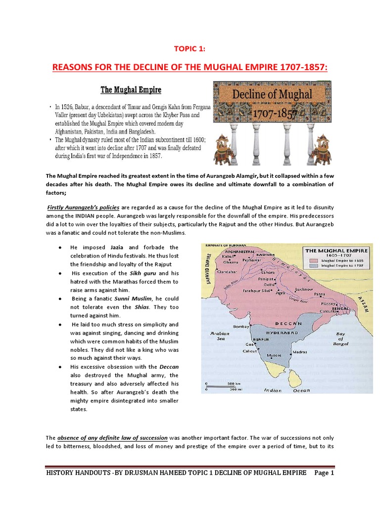 Topic 1. Decline of The Mughals | PDF | Mughal Empire | South Asia