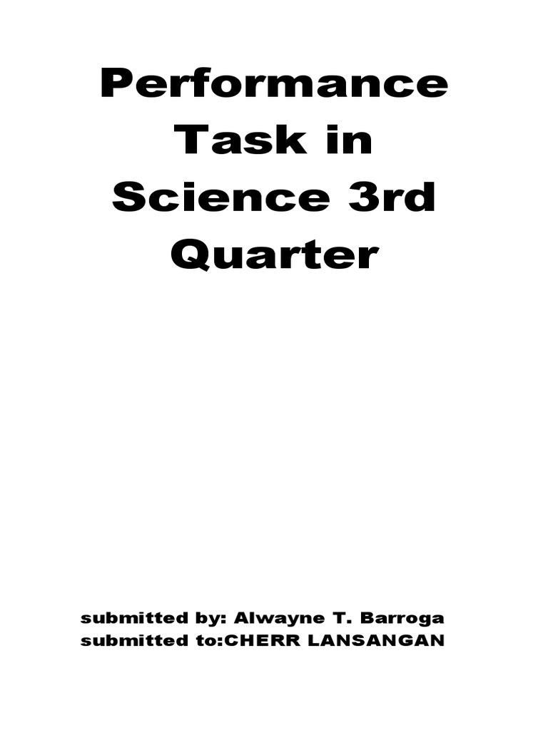 Performance Task in Science 3rd Quarter | PDF