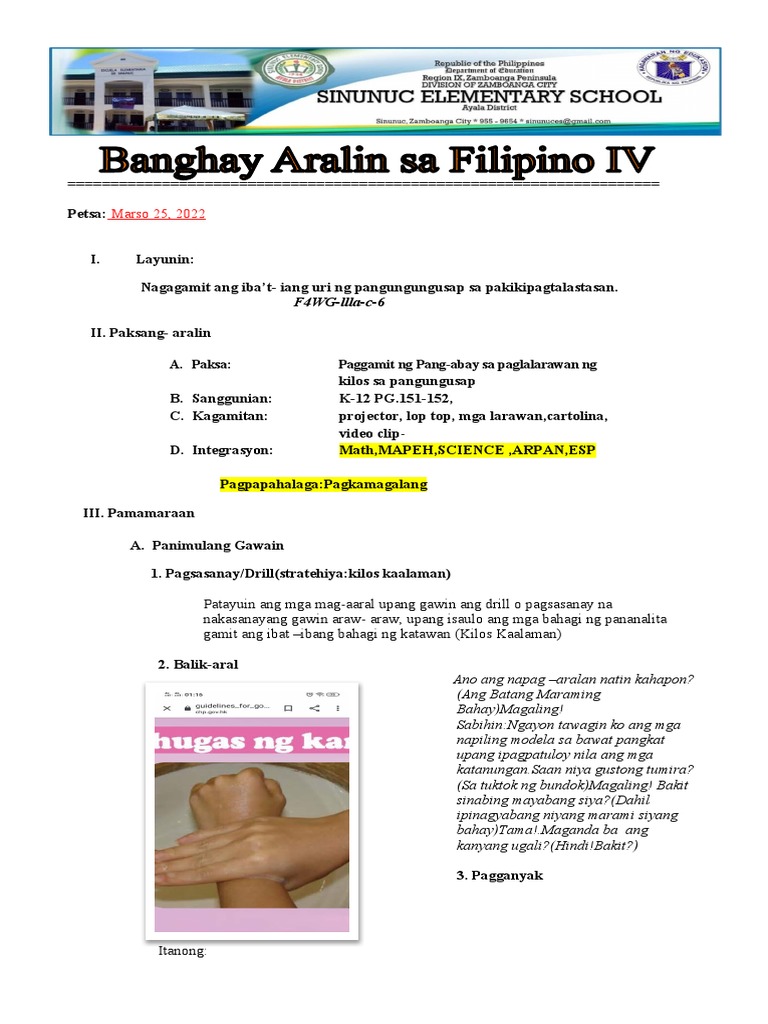 Gem 2021 Cot Filipino Lesson Plan Final | PDF