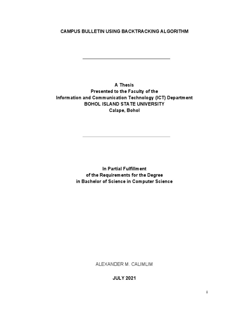 Alexander M. Calimlim | PDF | Thesis | Doctor Of Philosophy