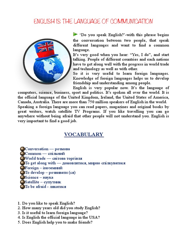 English Is The Language of Communication | PDF