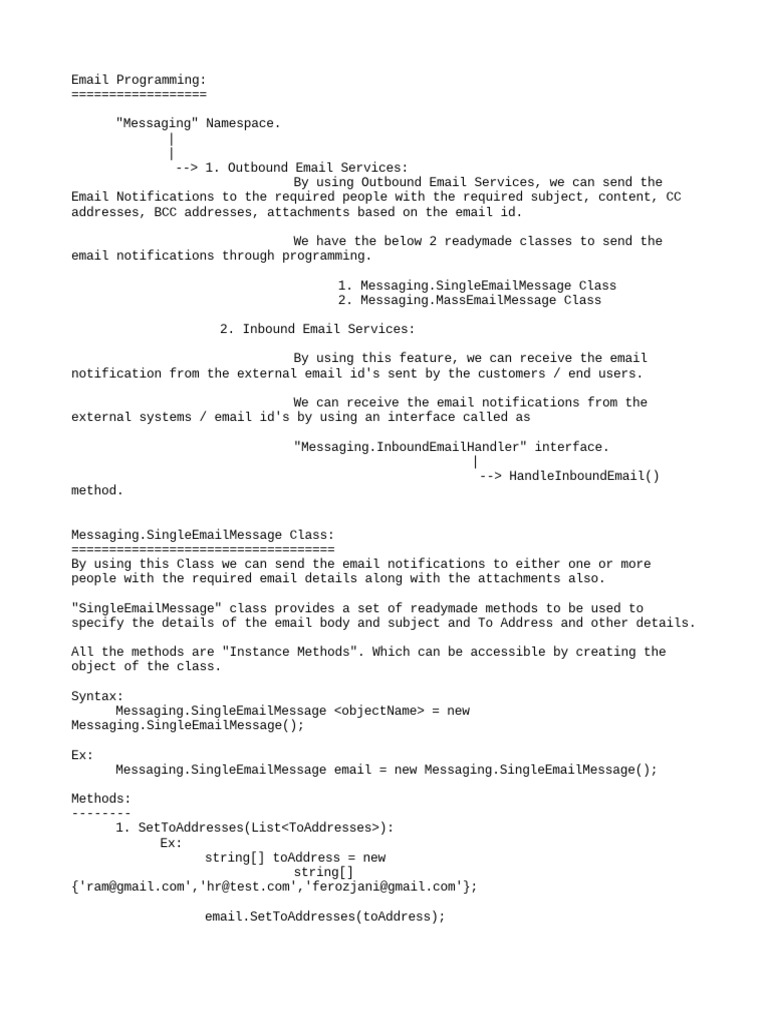Email Programming Pdf Class Computer Programming Object Oriented Programming 8372