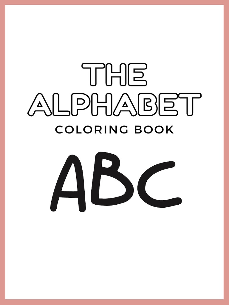Pink-White Simple Alphabet Coloring Book | PDF