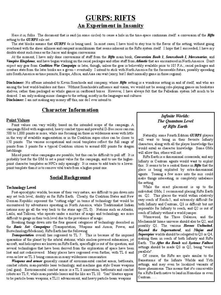 GURPS Rifts | PDF | Military Rank | Native Americans In The United States