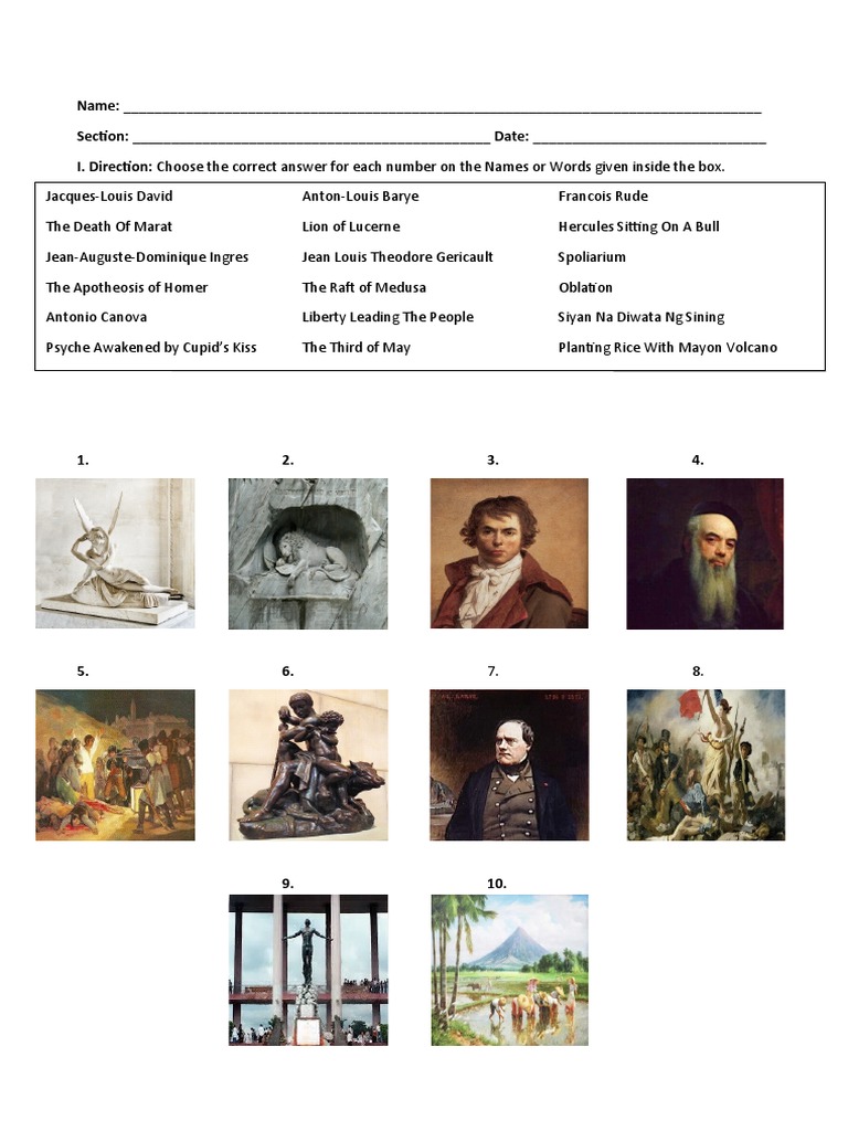 Artworks and Artists Identification Quiz | PDF | Plastic Arts | Paintings