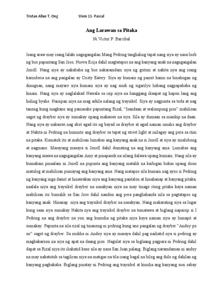 Ang Larawan Sa Pitaka | PDF