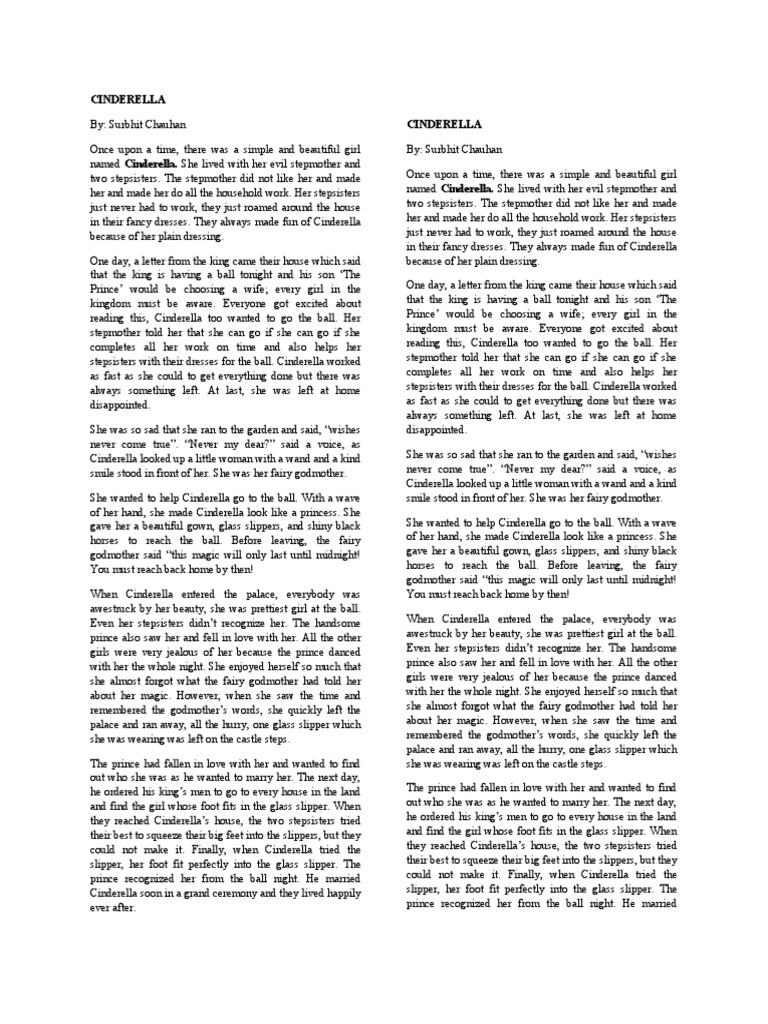 CINDERELLA | PDF | Cinderella | Fairy Tales