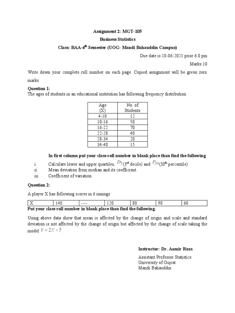 Assignment 2 - MGT-105 | PDF