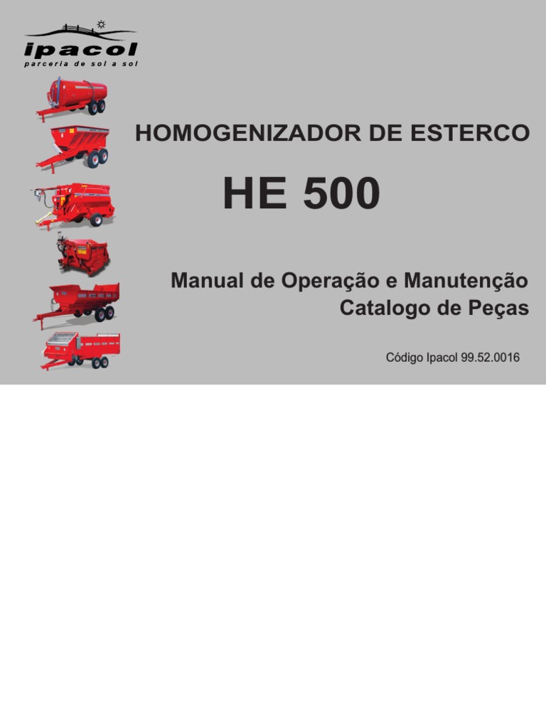 Manual do Homogenizador HE 500 | PDF | Trator | Agricultura
