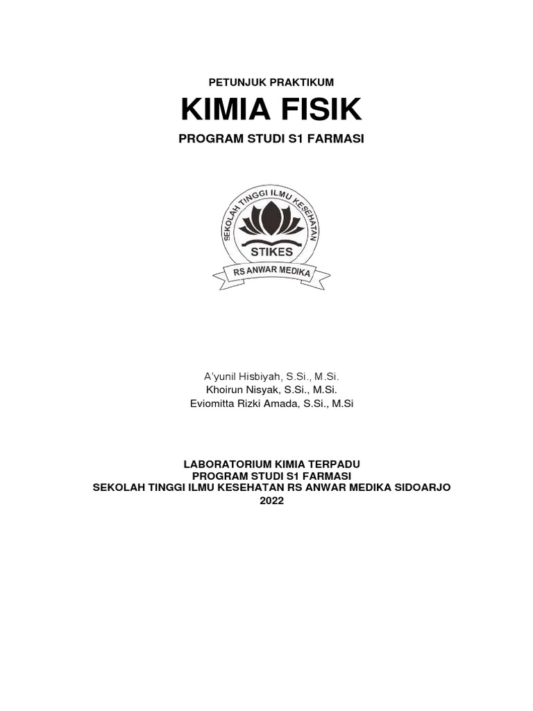 Petunjuk Praktikum Kimia Fisika 2021 2022 | PDF