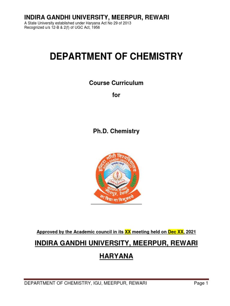 R-2-Syllabus-of-Ph.D-Chemistry For Igu University | PDF