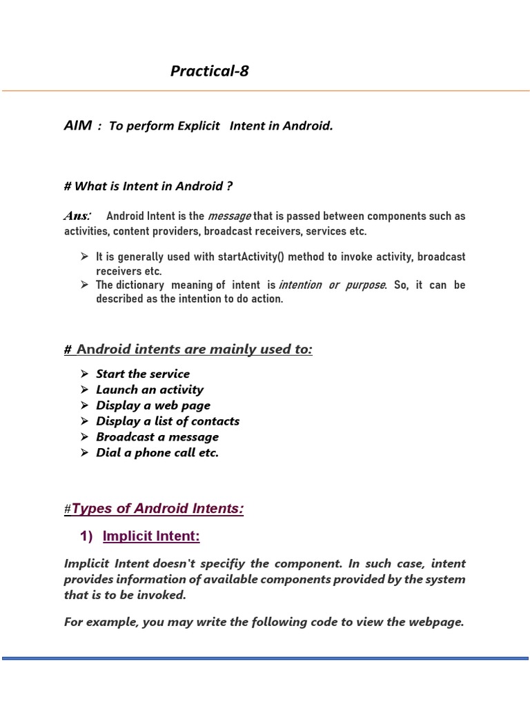 MAD-Practical 8.0 | PDF | Android (Operating System) | Java (Programming Language)