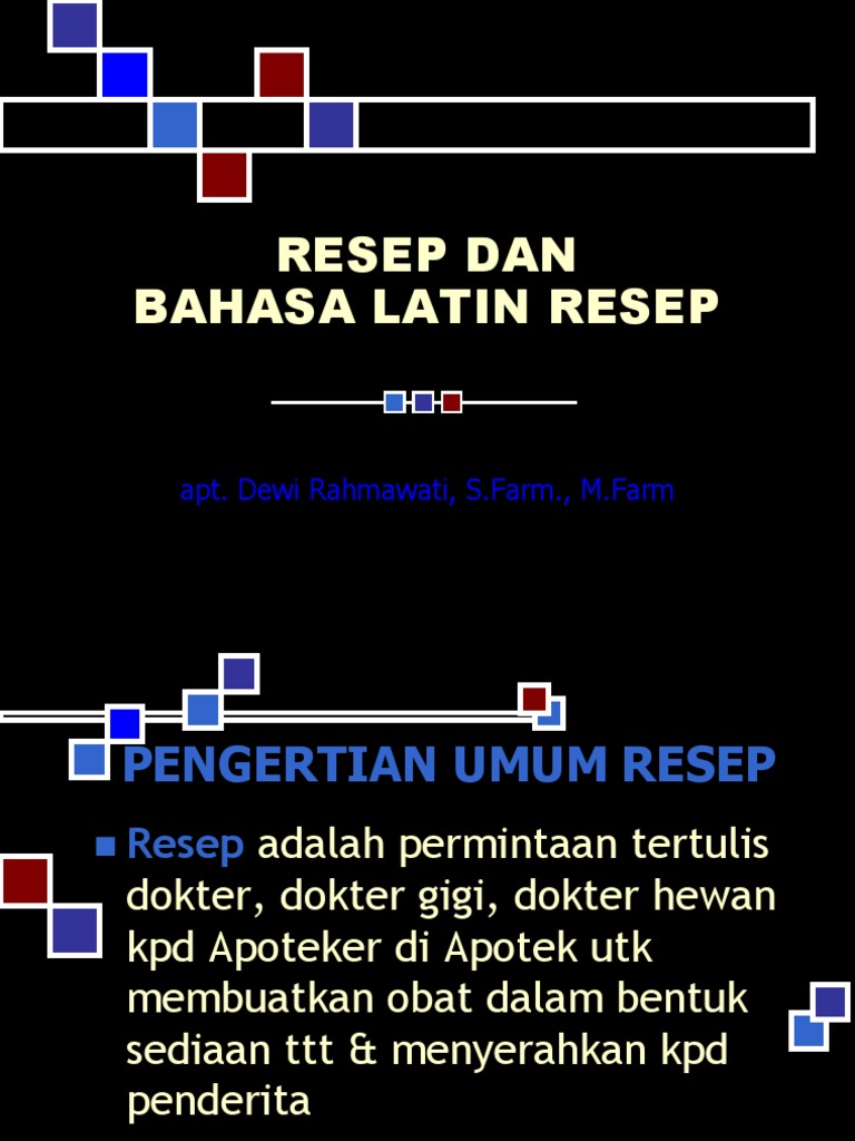P4-Resep dan Bahasa Latin Resep | PDF